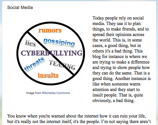 Social Media and Cyberbullying – 6th grade Post | Mr. Gonzalez's Classroom