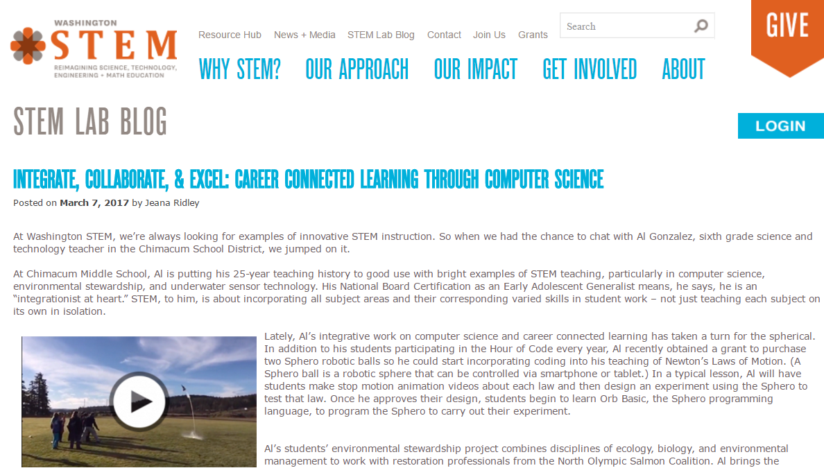 WA STEM Interview! | Mr. Gonzalez's Classroom